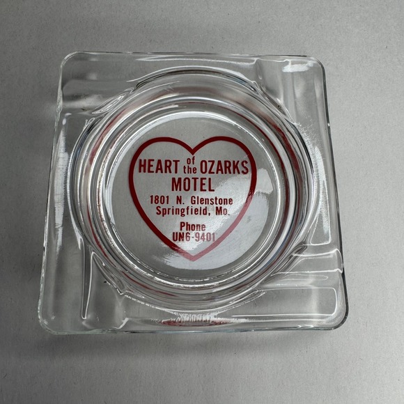 Accents | Vintage Heart Of The Ozarks Motel Springfield Mo Glass ...